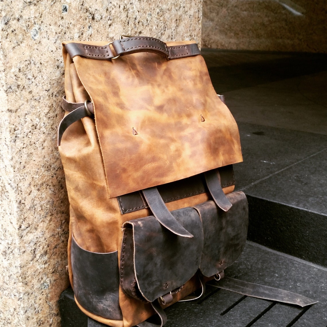 Oversized Backpack Weekend Holdall Leather Rucksack Rugged - Etsy