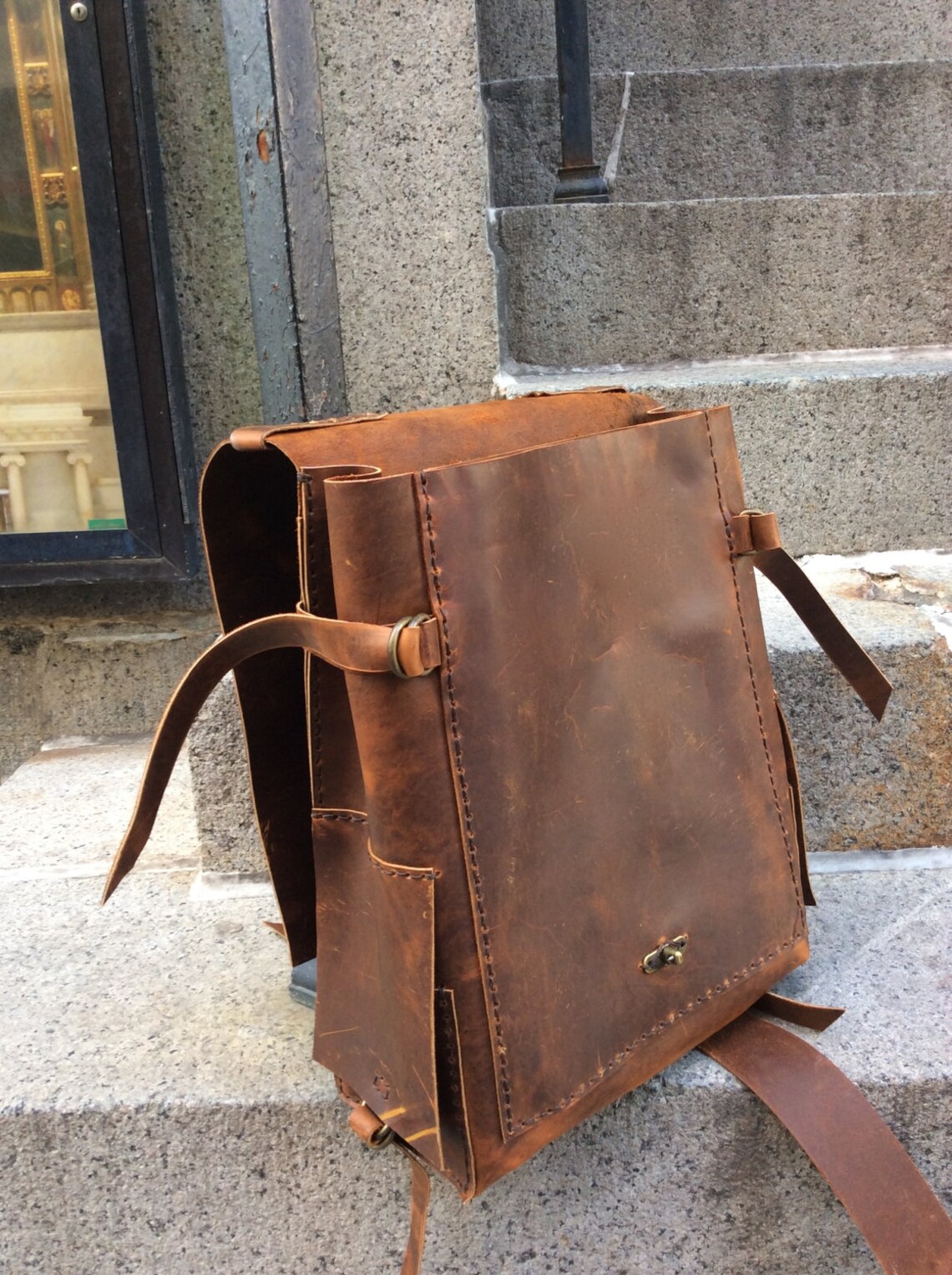 Custom backpacks Mens leather weekender Custom made - Etsy Nederland