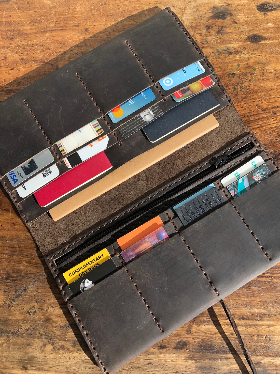Wallet / Large / Travel / Leather / Handmade brown leather | Etsy