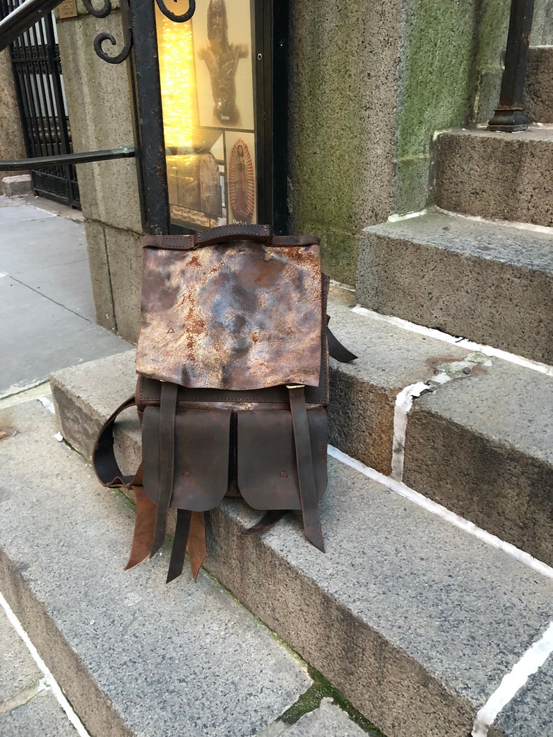 Distressed Leather Backpack / Handmade Leather Laptop Bag / - Etsy
