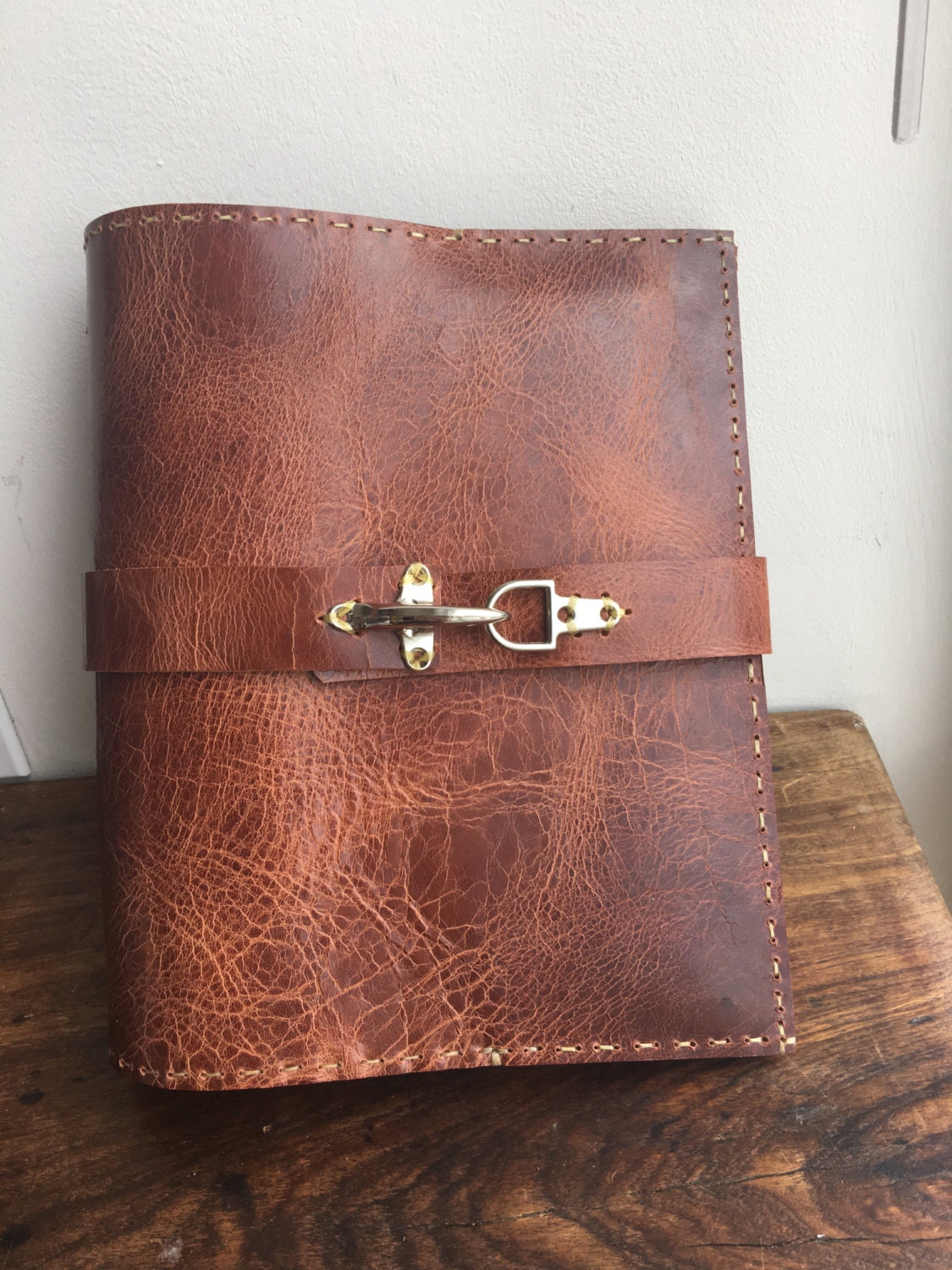 Customized Binder Leather 3 Ring Binder 2 Pocket Folder Leather 