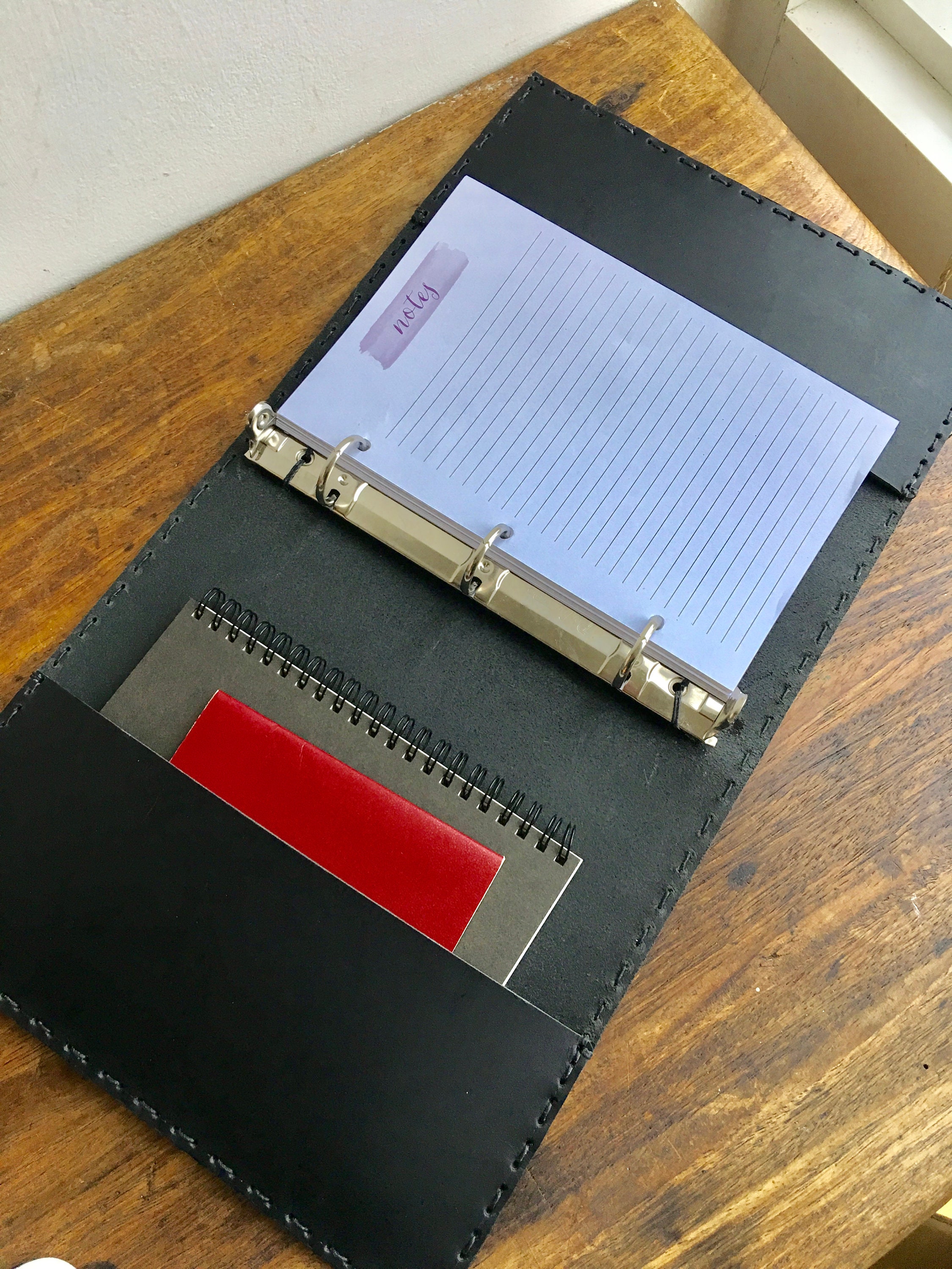 Small Binder A5 Planner Organizer Three Ring Notebook Black Bridle Small Binder A5 Planner Organizer Three Ring Notebook Black Bridle