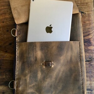 Zippered Leather Portfolio, Leather Document Carrier, Leather Portfolio ...
