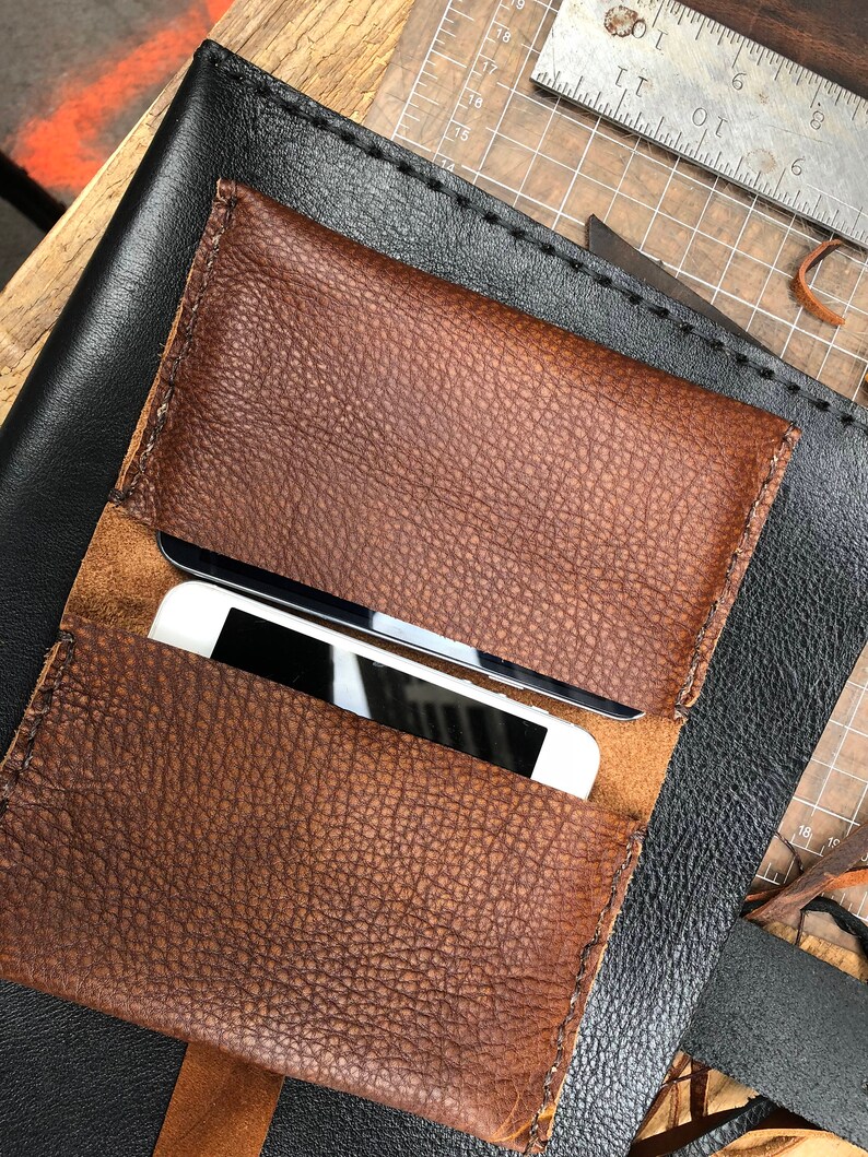 Dual Iphone Case Two Phone Clutch Leather Case Double Phone - Etsy