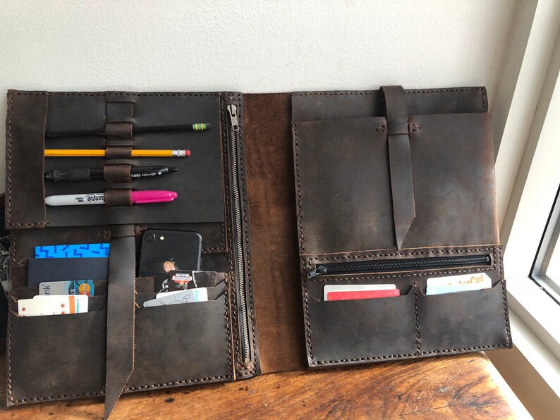 Leather Portfolio Case / Office Portfolios and Organizers / | Etsy