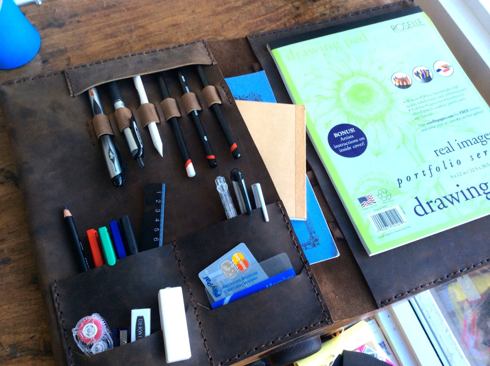 Leather Portfolio Case / Leather Pocket Organizer / Padfolio - Etsy