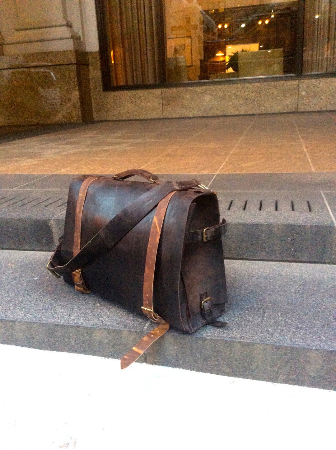 Travel Briefcase / Large Leather Briefcase / Large Capacity Laptop Bag ...