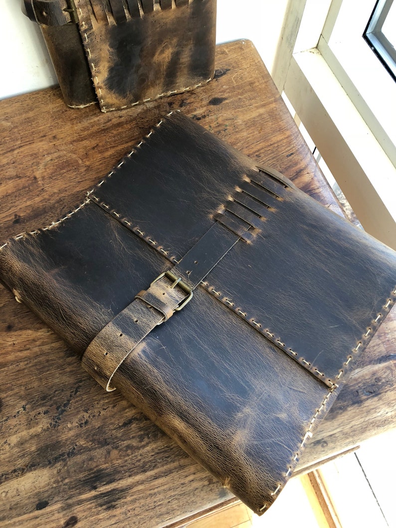 Trifold Binder / Leather Binder 3 Ring / 3 Ring Leather Portfolio ...