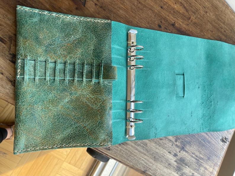 6 Ring Binder / Jade 6 Ring Planner / 6 Ring Leather Organizer - Etsy