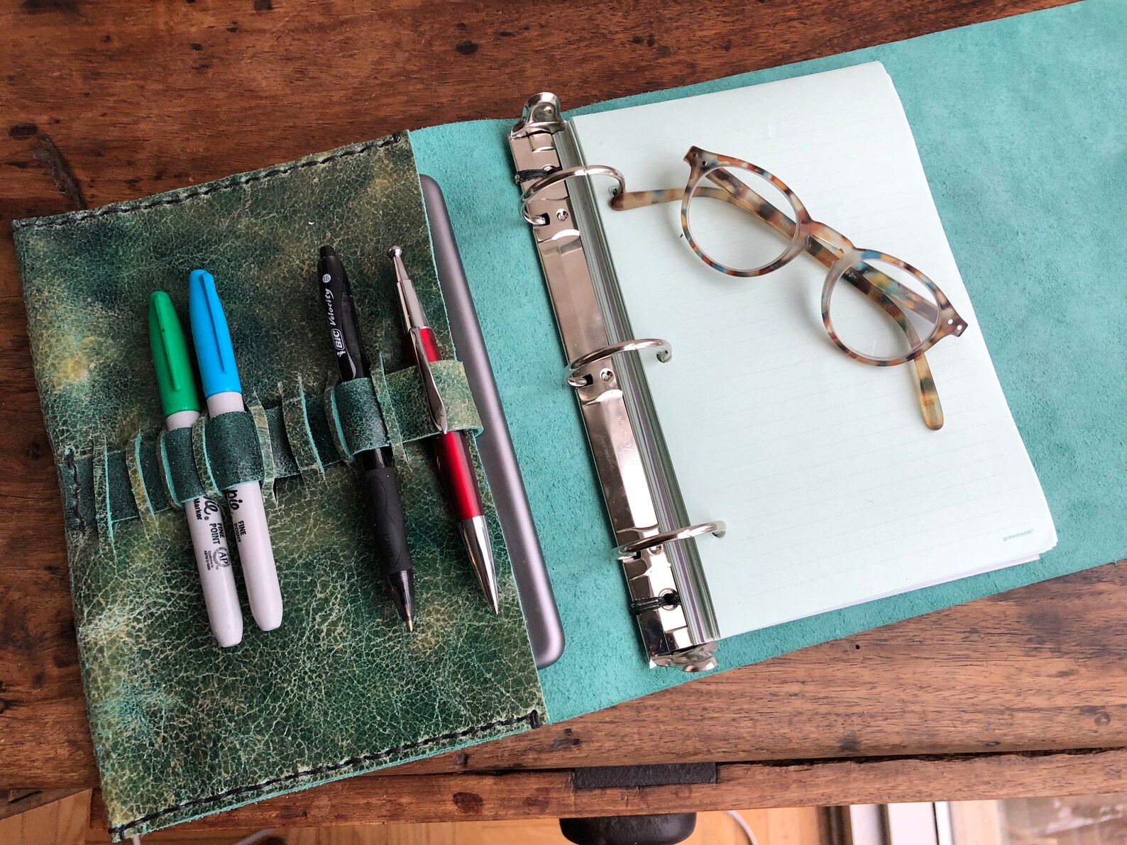 Leather Binder Journal/ Small Binder Planner / A5 Portfolio Case ...