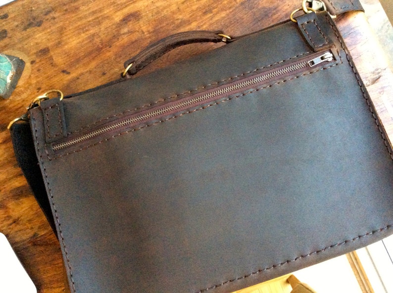 Personalized Messenger Leather Laptop Shoulder Bag 5 Pockets | Etsy