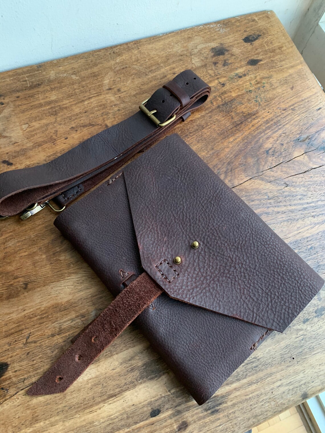 Leather Journal With Shoulder Strap / Best Journal for Travel ...