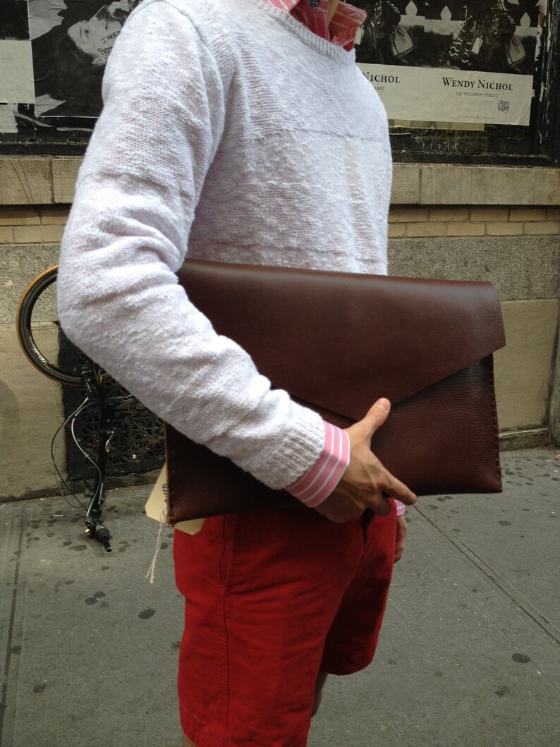 Legal folder Large leather clutch Leather document envelope | Etsy México