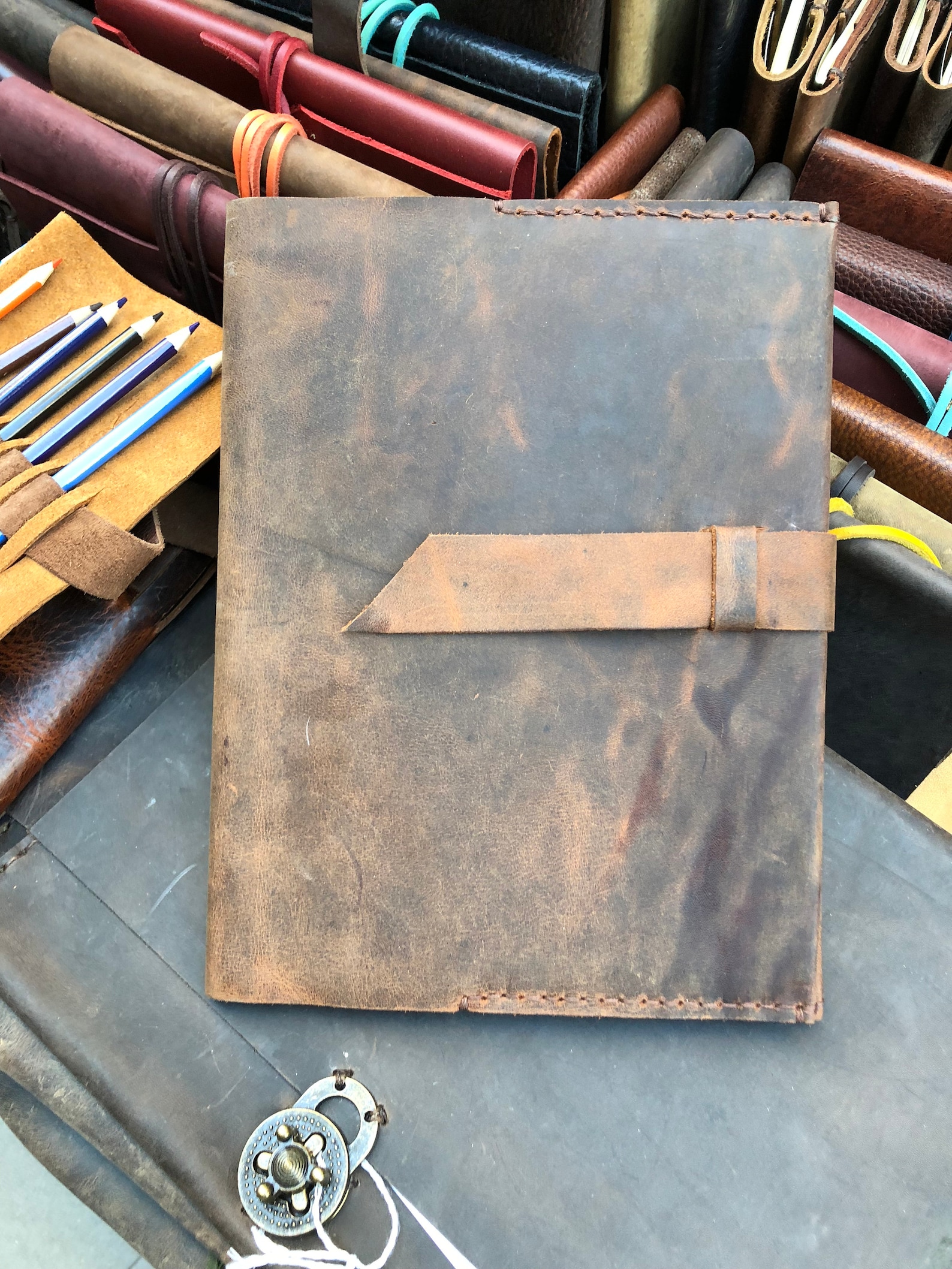 Leather Composition Book Soft Brown Notebook Refillable - Etsy