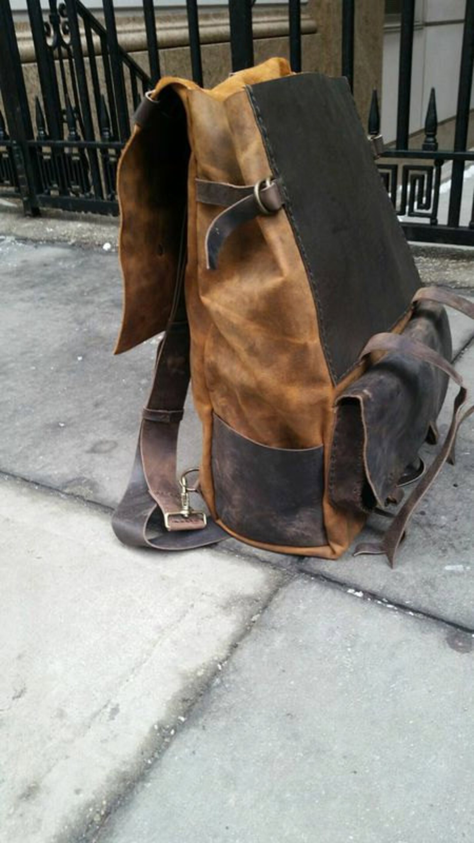 Oversized Backpack Weekend Holdall Leather Rucksack Rugged - Etsy