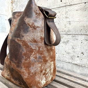 Distressed Tote / Soft Leather Tote Bag / Crossbody Leather Tote / Soft ...
