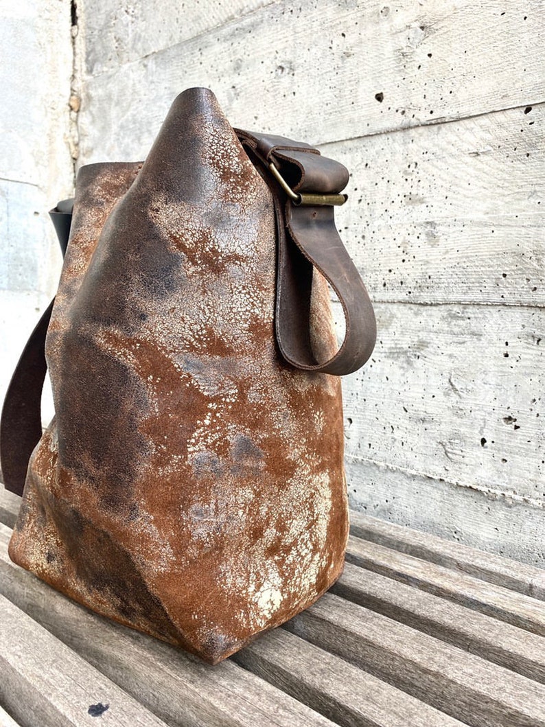 Distressed Tote / Soft Leather Tote Bag / Crossbody Leather - Etsy