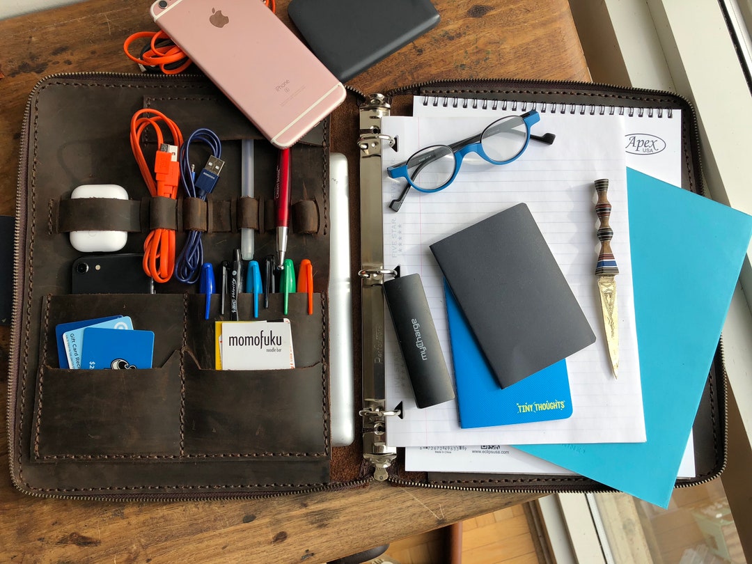 Zipper Binder / Portfolio Organizer / Leather Zipper Binder / 3 Ring ...