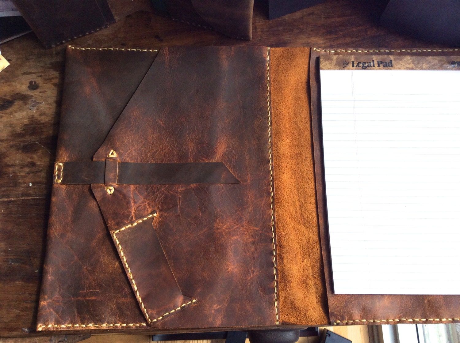 Handmade Ipad Padfolio Custom Rugged Leather Ipad Padfolio | Etsy