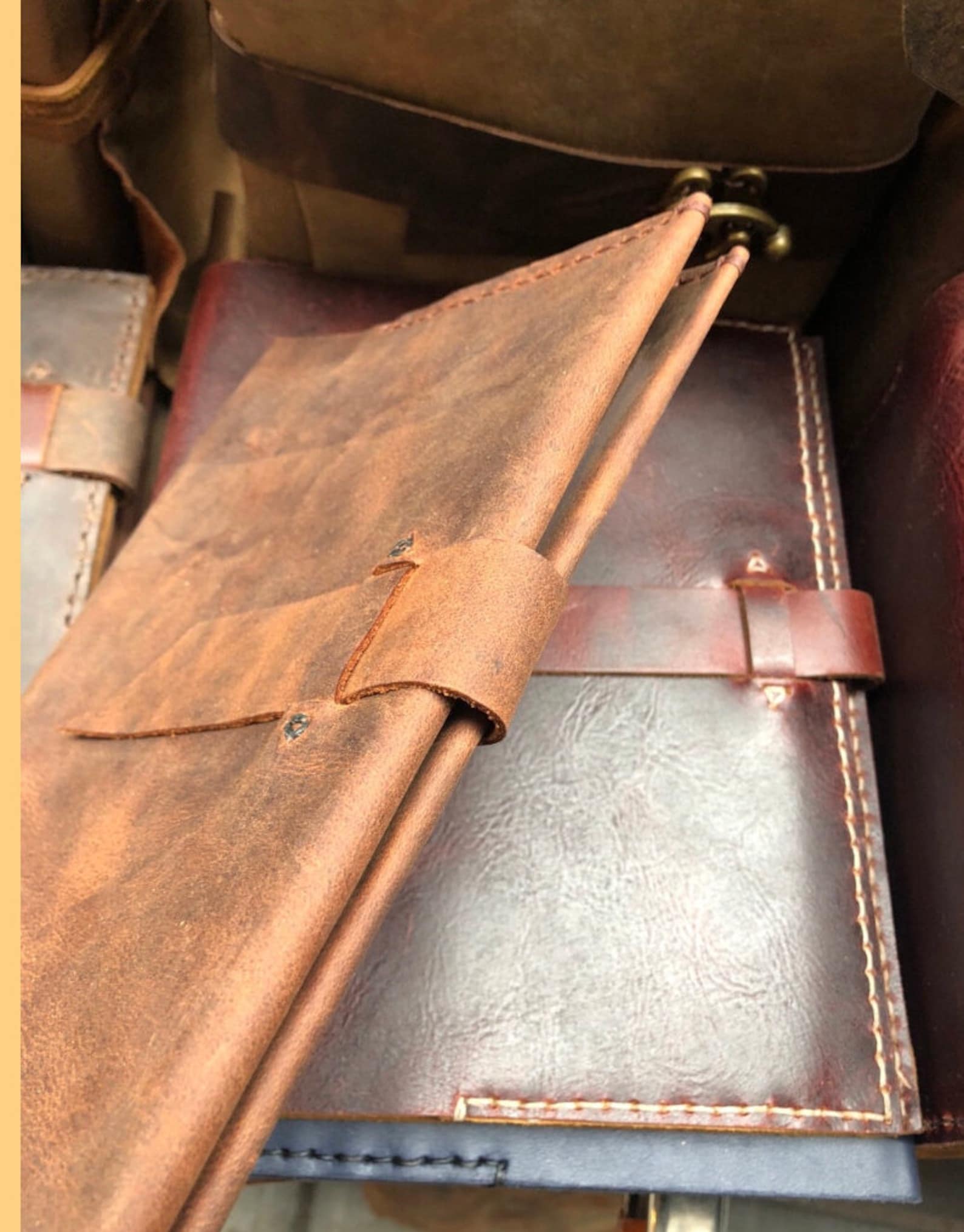 Leather Composition Book Soft Brown Notebook Refillable - Etsy