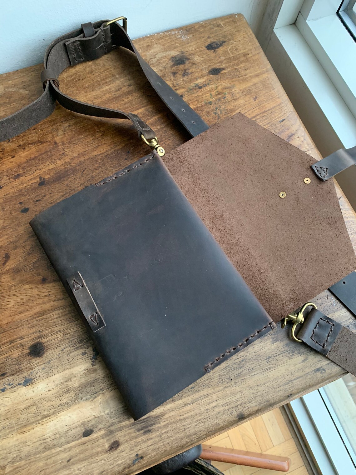 Travel Journal/ Refillable Journal / Crossbody Notebook Bag / - Etsy