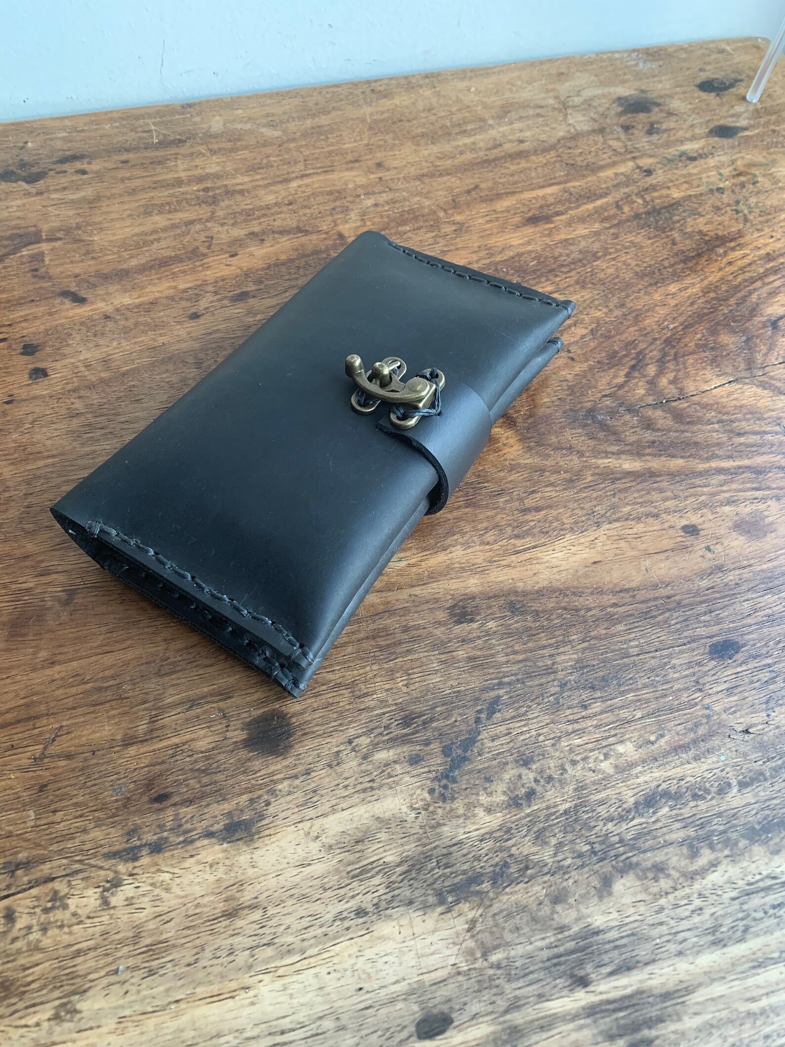 Double Iphone Case / Black Leather Phone Case / Double Iphone - Etsy