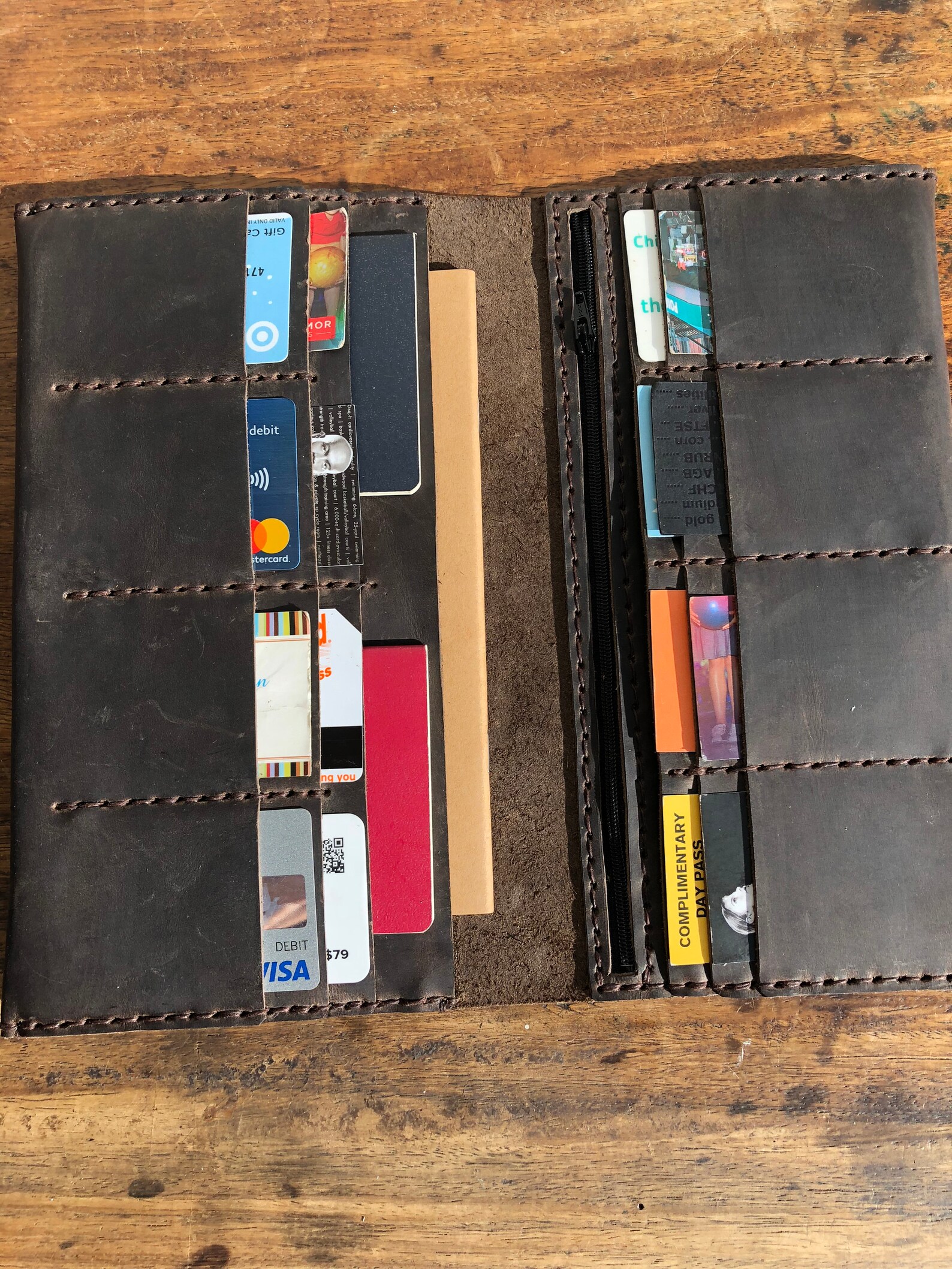 Wallet / Large / Travel / Leather / Handmade brown leather | Etsy