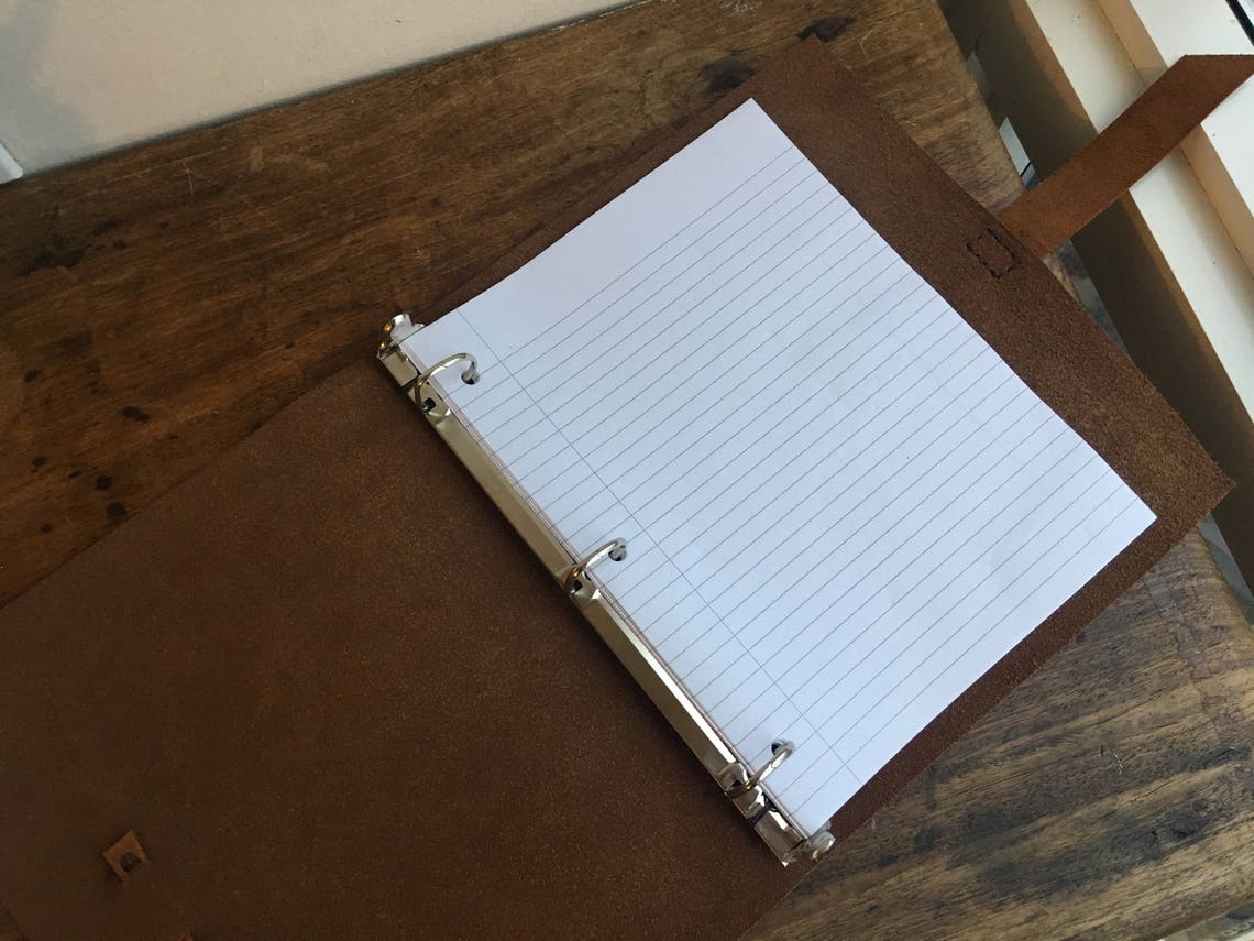 Leather 3 Ring Binder, Document Holder, Soft Leather Binder, Loose Leaf ...