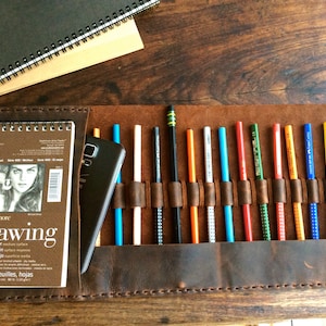 Drawing Sketchbook, Refillable Leather Sketchpad Drawing Pencil Holder ...