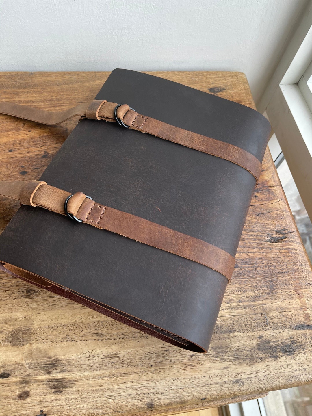 Post Binder 8.5 X 11/ Leather Screw Post Binder/ Handmade Leather Post ...