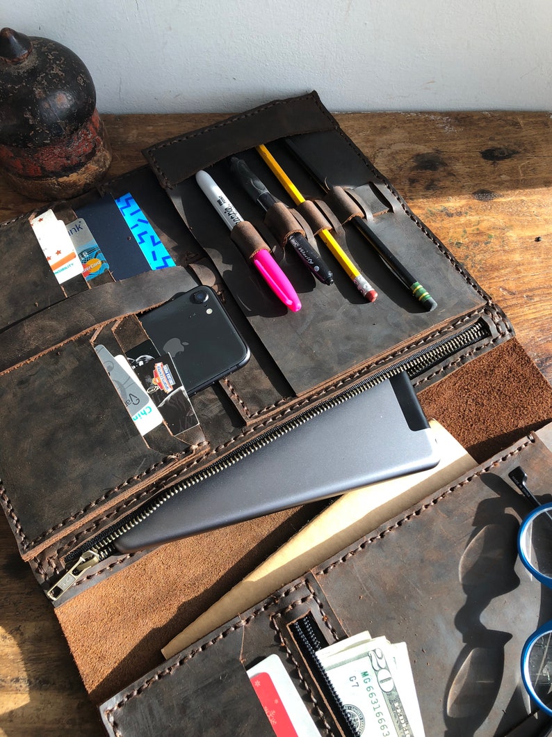 Leather Portfolio Case / Office Portfolios and Organizers / | Etsy