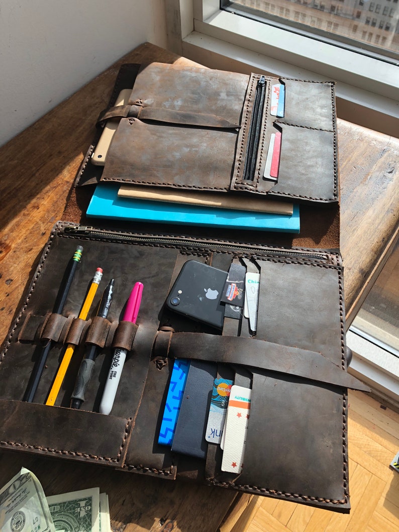 Leather Portfolio Case / Office Portfolios and Organizers / | Etsy