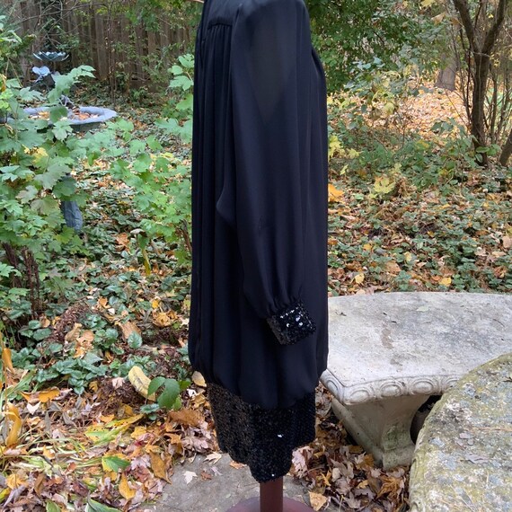 1980s black sheath dress with a splash of sparkle - Gem