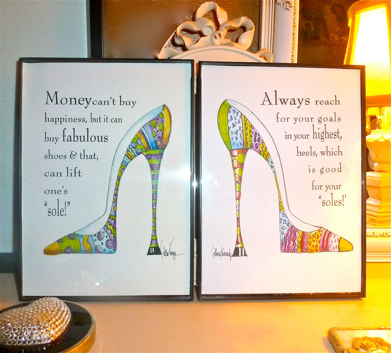 High Heel Art Shoe Quotes Shoe Print Quotes High Heel - Etsy
