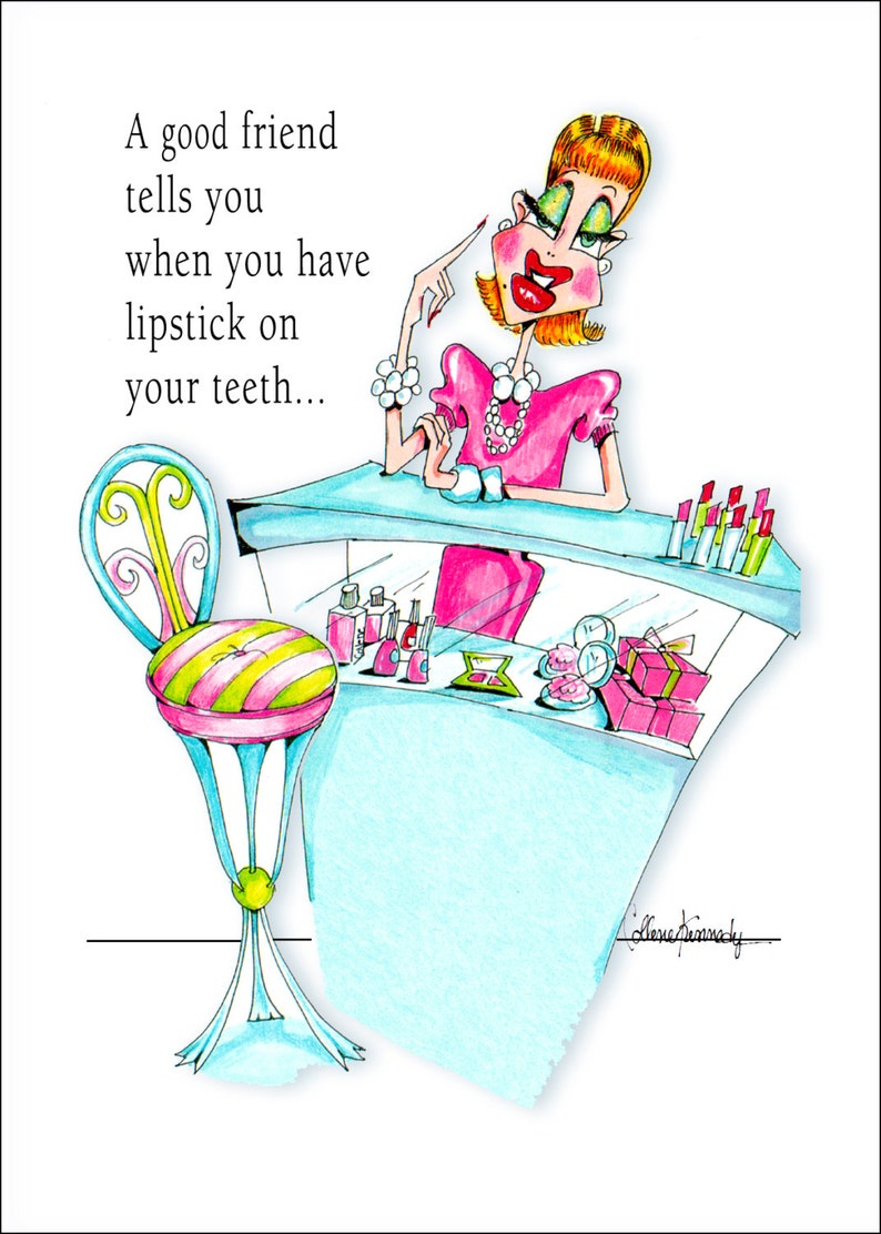 Funny Cards for Women for Women Only Humor Lipstick Humor - Etsy