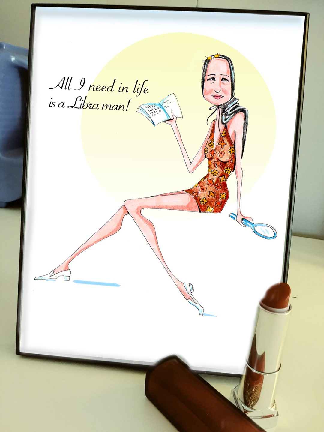 Framed Little Edie Print, 6x 8 Framed Libra Man, Staunch Character ...