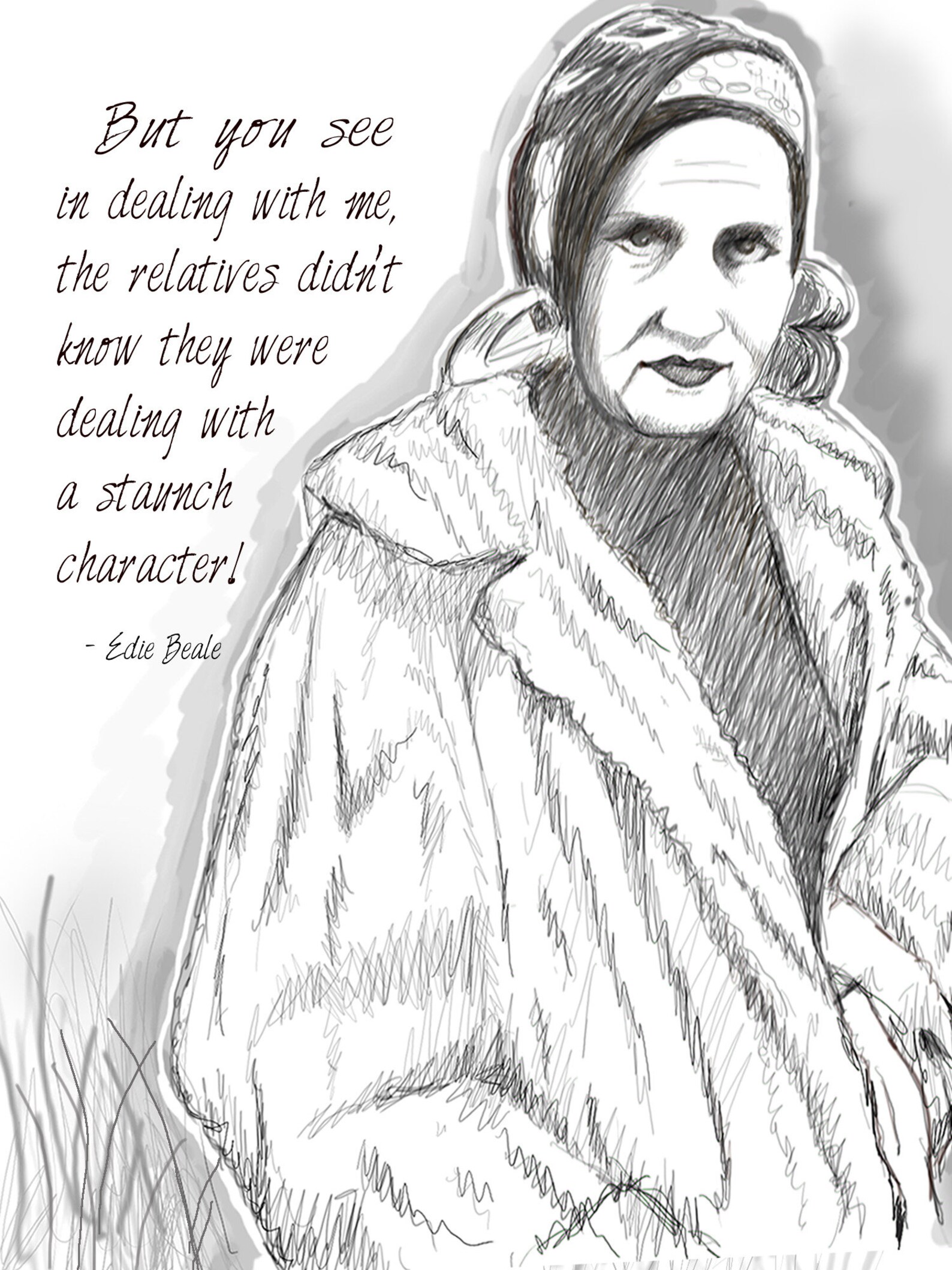 Little Edie Staunch Art FRAMED 6x8 Print, Little Edie Beale Original ...