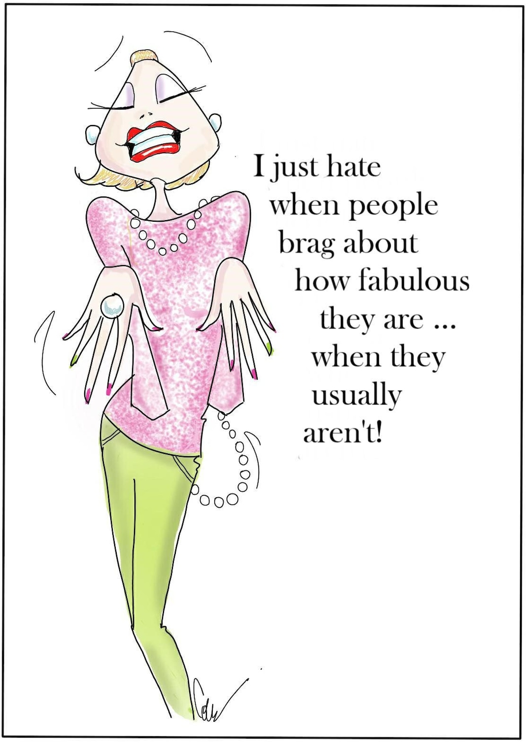 NEW Funny Women Bragging Greeting Card, Funny Woman Birthday, Woman ...