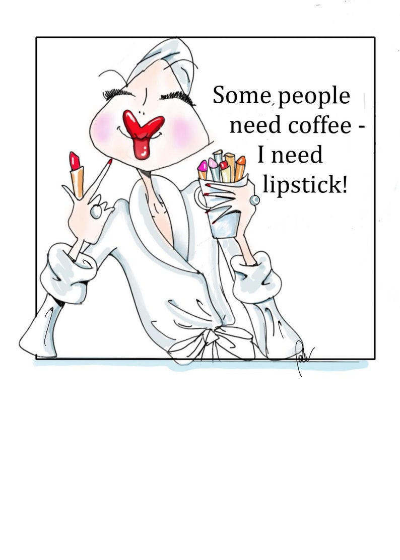 NEW, NEW, NEW! Lipstick Humor, Lipstick Birthday Card, Funny Woman ...