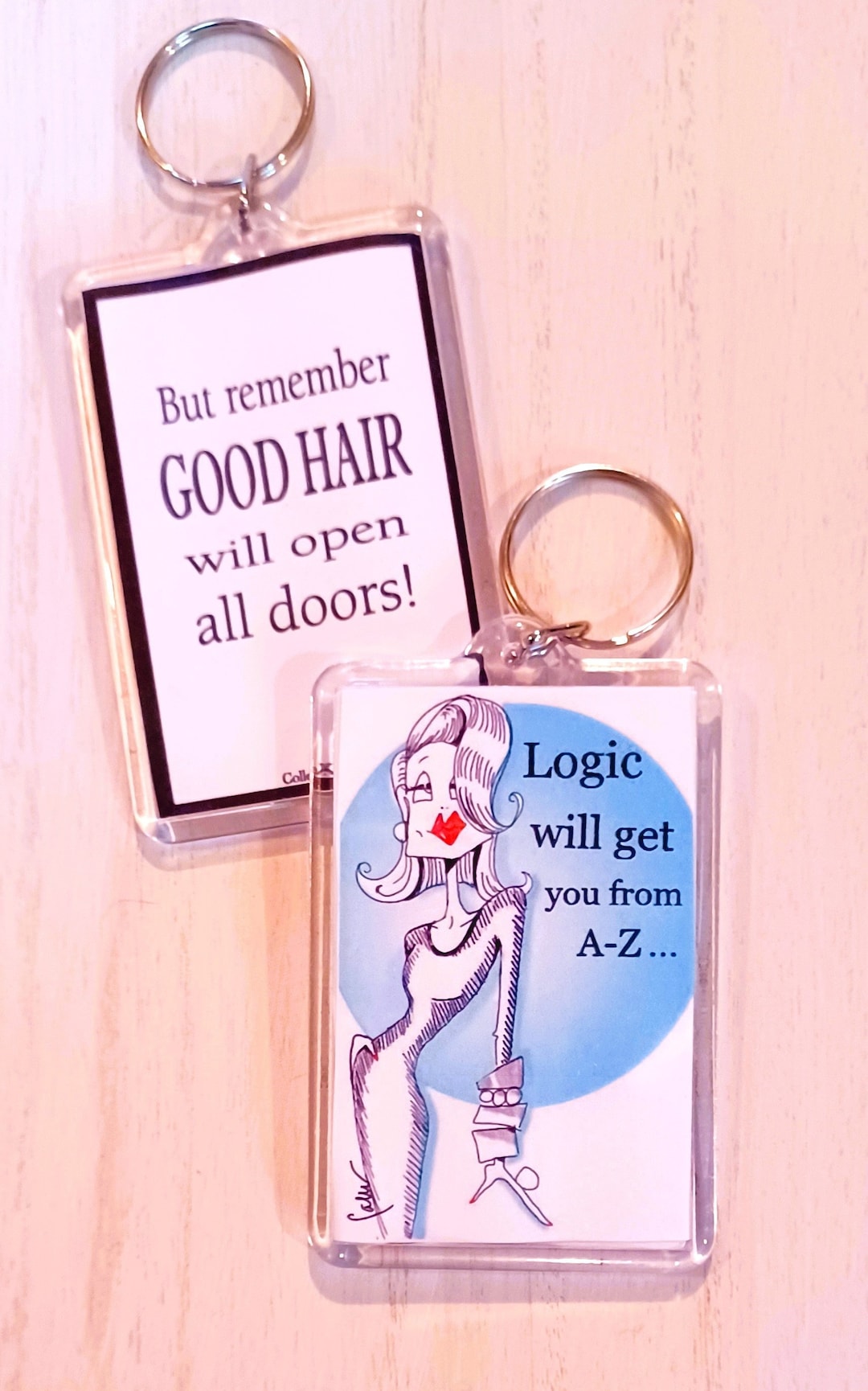 Fabulous Woman Keyring - Key Ring With Inspiring Quote, Good Hair Art ...