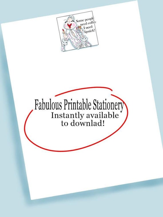 Printable Stationary Fabulous Downloadable Stationery - Etsy