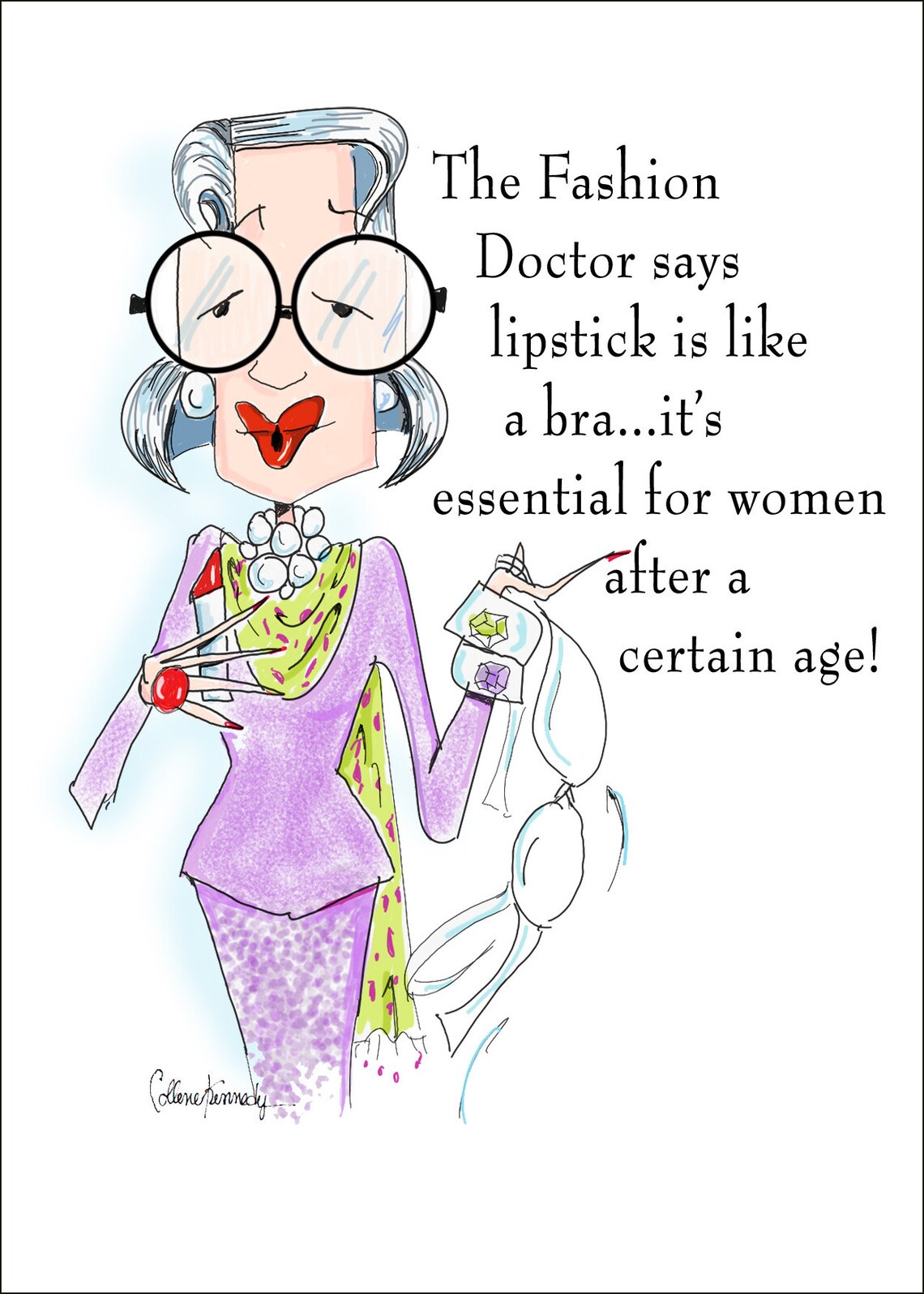 Iris Apfel, Funny Woman Humor Card - Iris Apfel Card, Lipstick Birthday ...