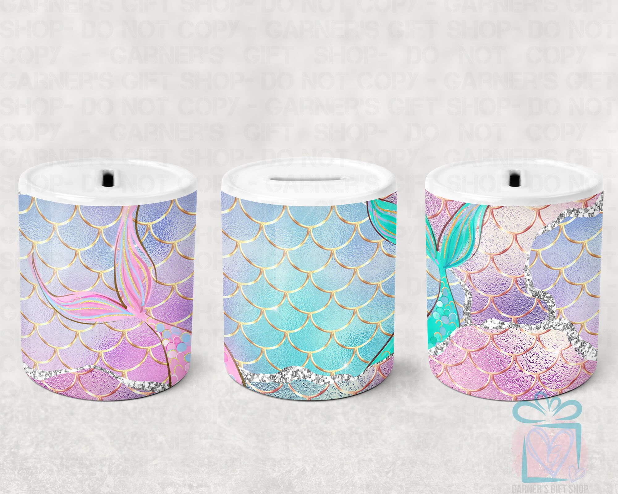 Mermaid Tails Rainbow Coin Bank Cute Savings Jar Child Piggy Bank ...