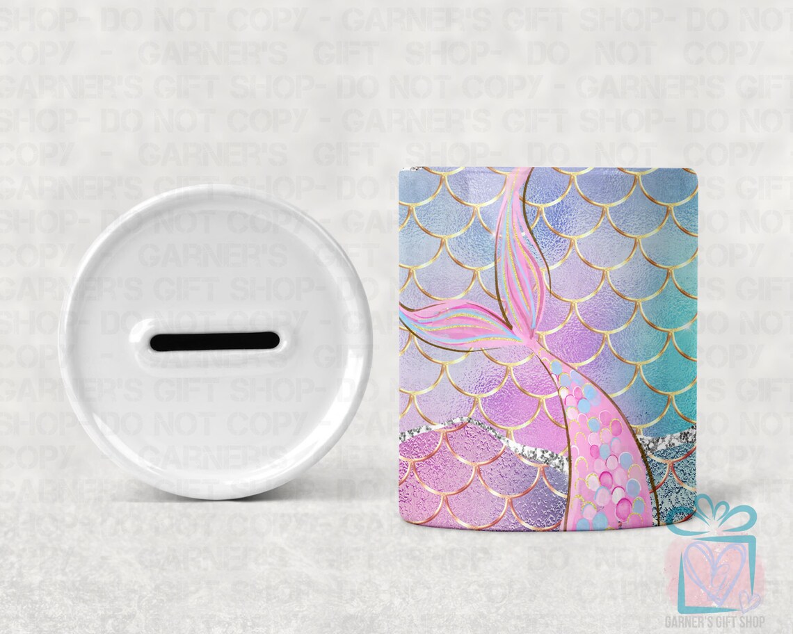 Mermaid Tails Rainbow Coin Bank Cute Savings Jar Child Piggy Bank ...