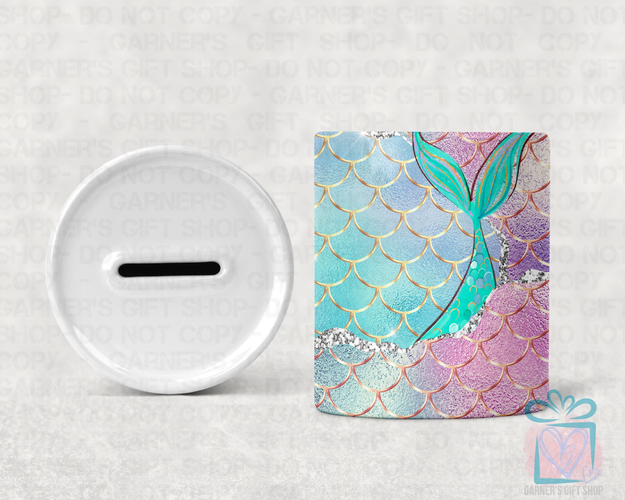 Mermaid Tails Rainbow Coin Bank Cute Savings Jar Child Piggy Bank ...