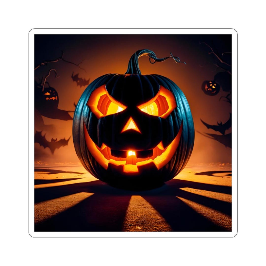 Stickers Halloween Pompoen Kiss-cut, Spookachtig Decor, Laptopstickers ...