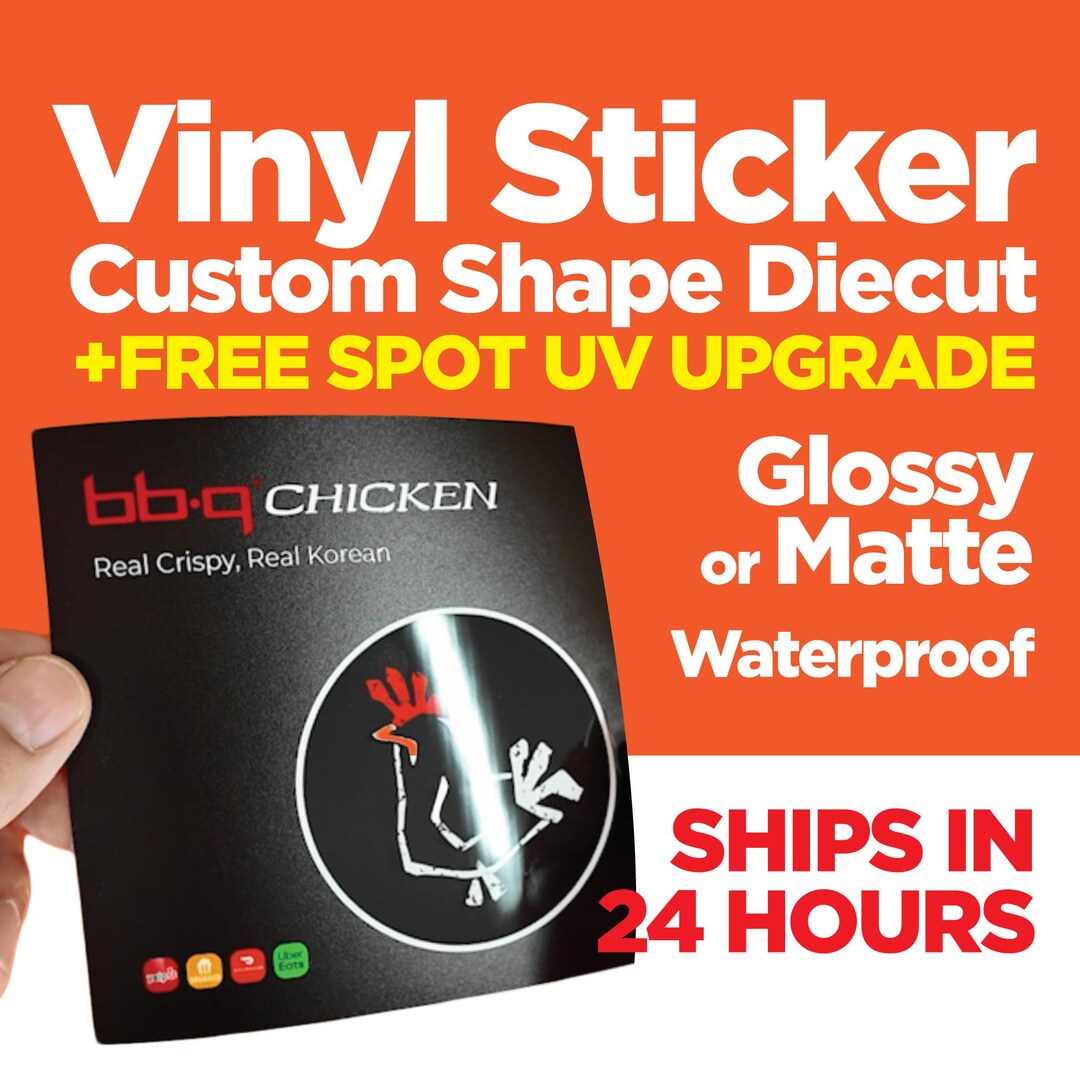 Vinyl Sticker With Free Spot UV Upgrade / Custom Shape Diecut - Etsy