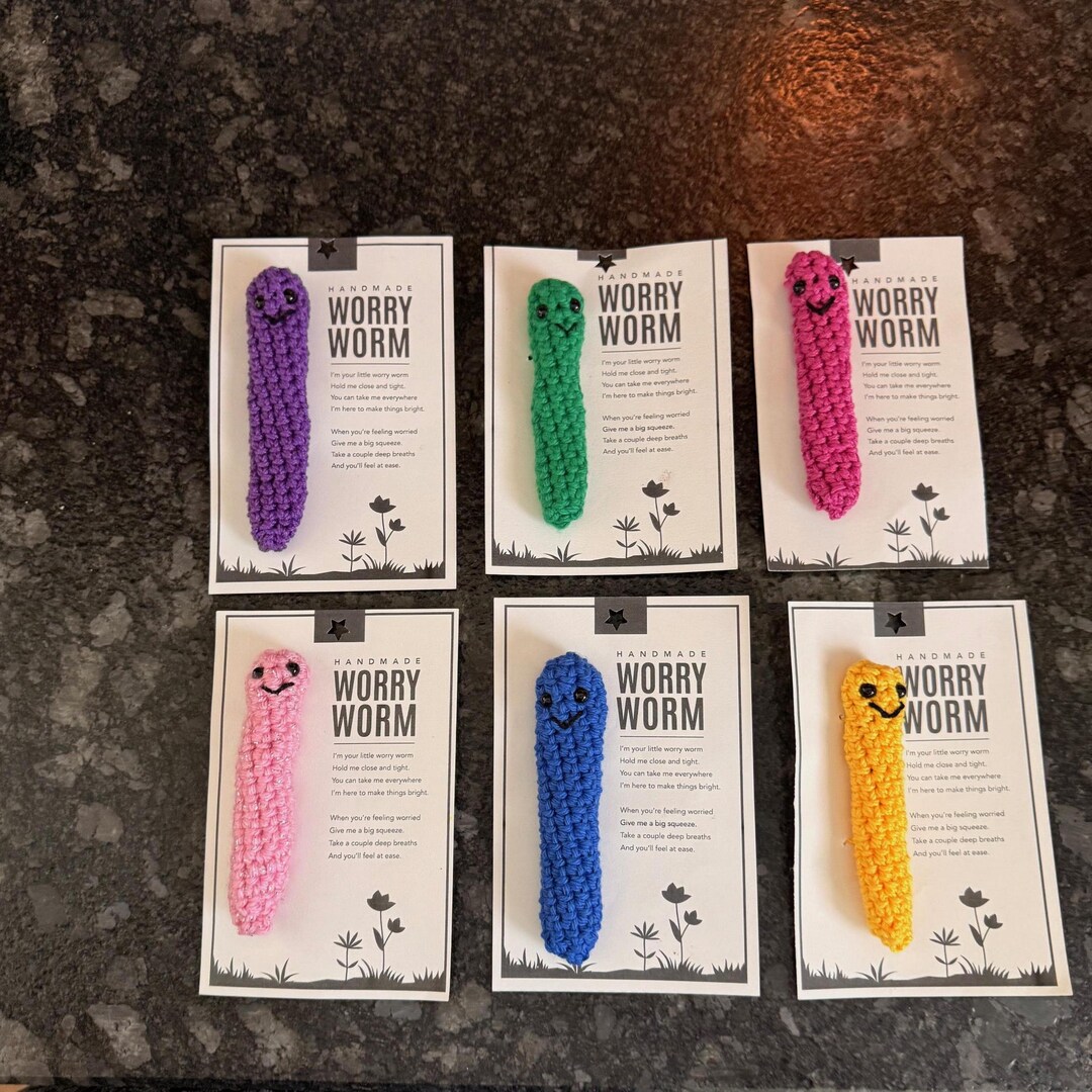 Handmade Crocheted Worry Worm - Etsy