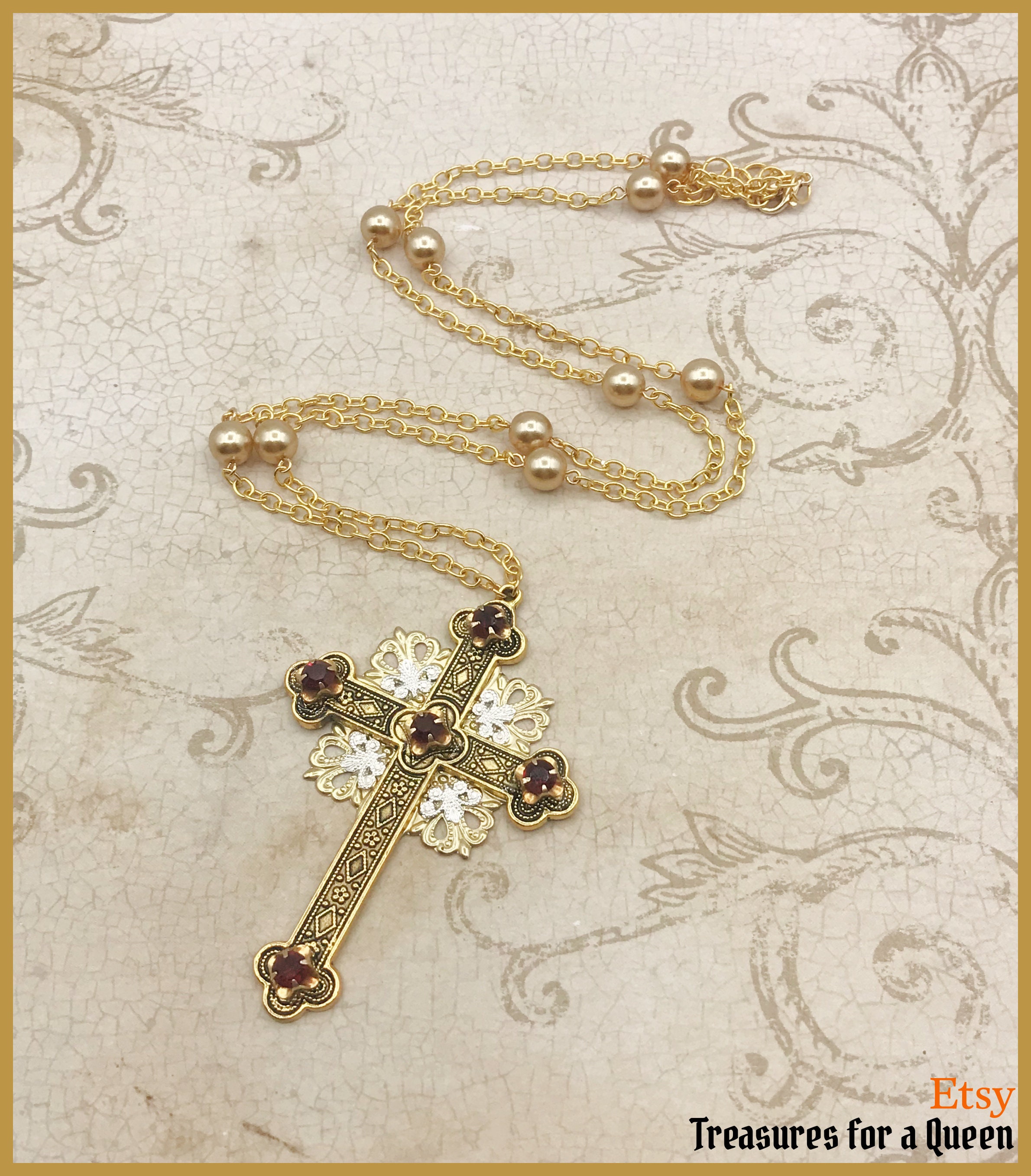 Elizabethan Tudor Gold Pearl Cross 16th Century Medieval | Etsy Canada