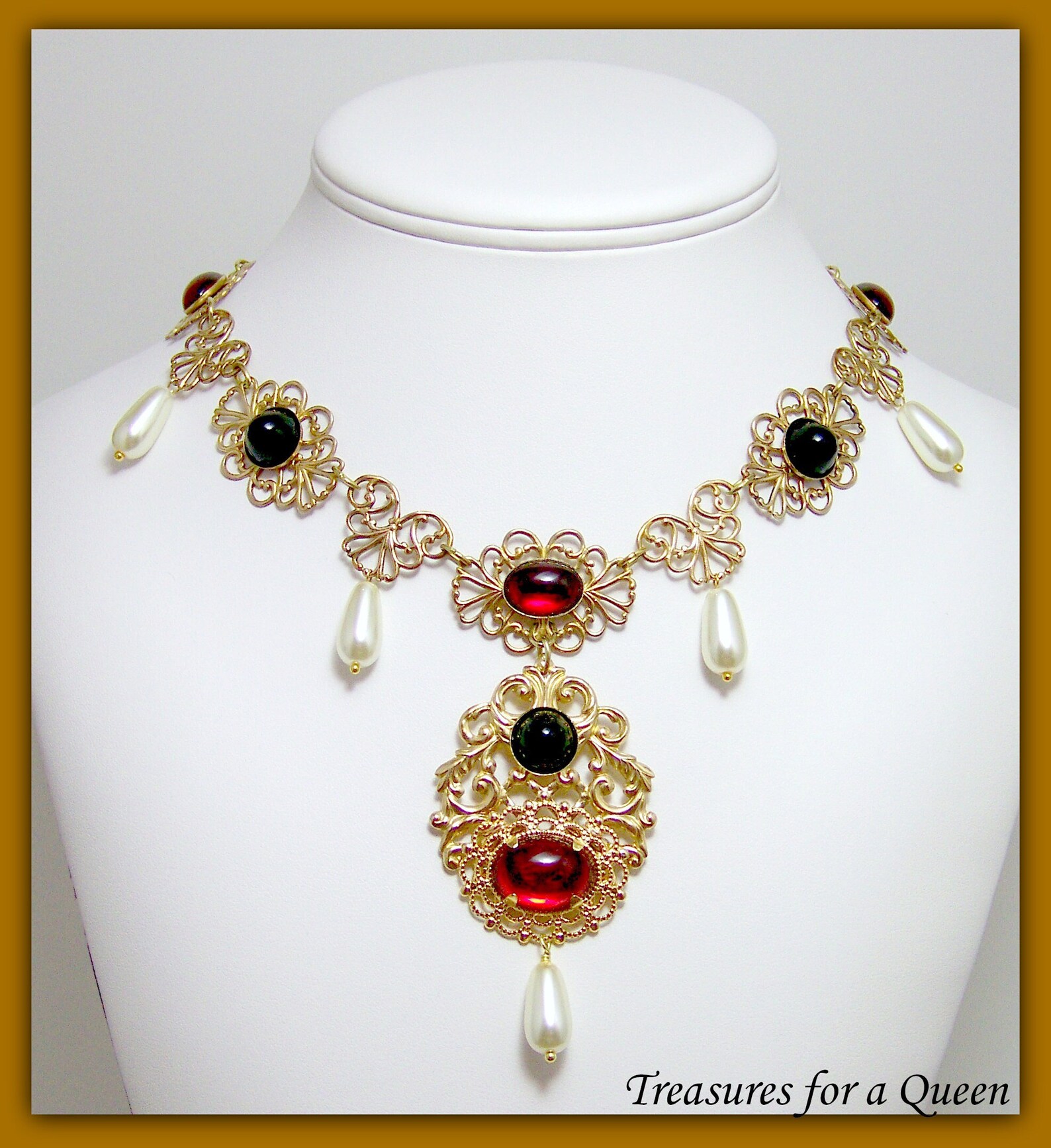 Tudor Historical Replica Necklace - Queen Catherine Parr Medieval ...